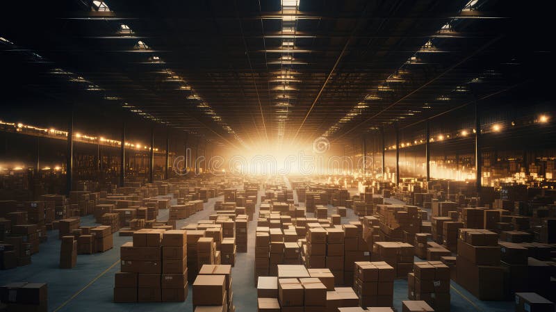 Distribution Stacks of Boxes Stock Illustration - Illustration of ...