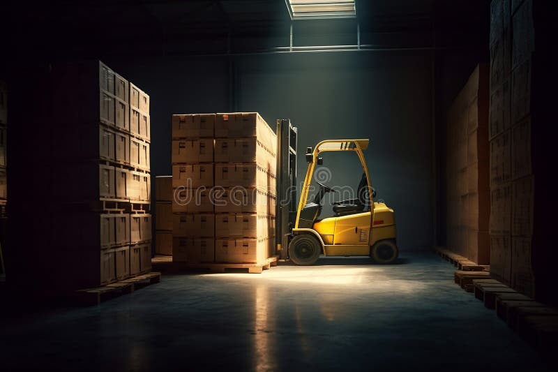 Storage Warehouse Vehicle Box Distribution Forklift Transportation ...