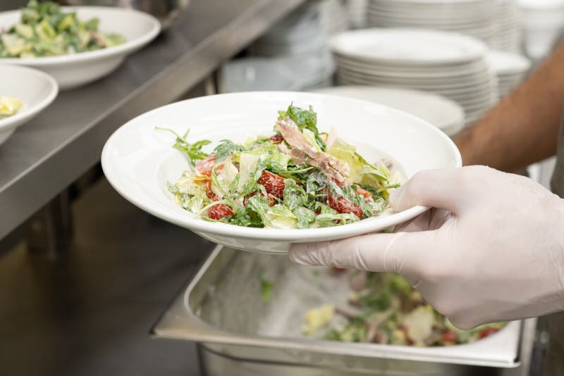 The Distribution Table in the Kitchen of the Restaurant Stock Image ...