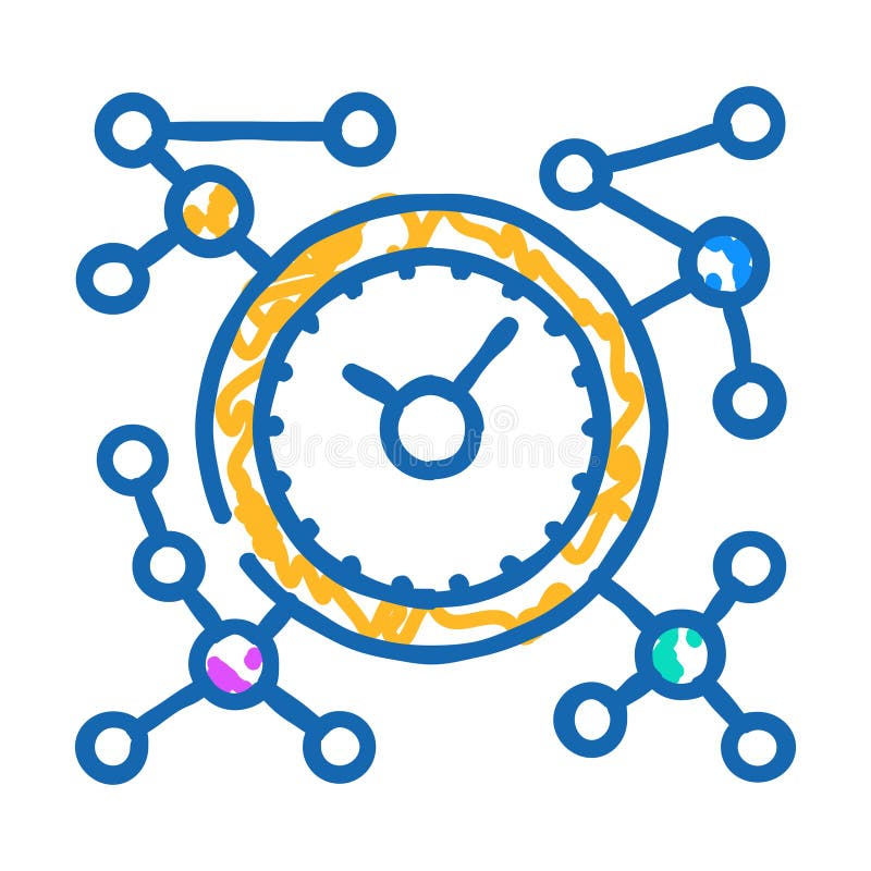 Distribution of Time Across Projects Icon Doodle Illustration Stock ...