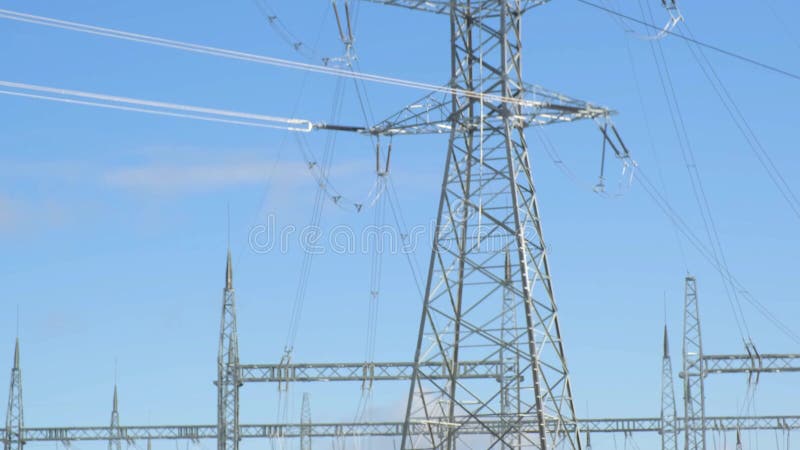 Distribution Unit and Iron Utility Pole of a High Voltage Power Line ...