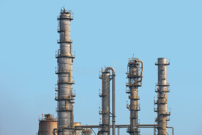 The Distribution Unit in Refinery Plant Stock Photo - Image of ...