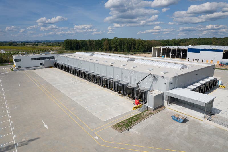 Distribution Warehouse: Aerial View of Logistics Facility Stock Image ...