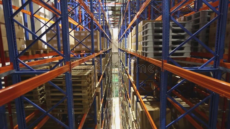 Warehouse Storage Going Down Stock Footage - Video of logistics ...