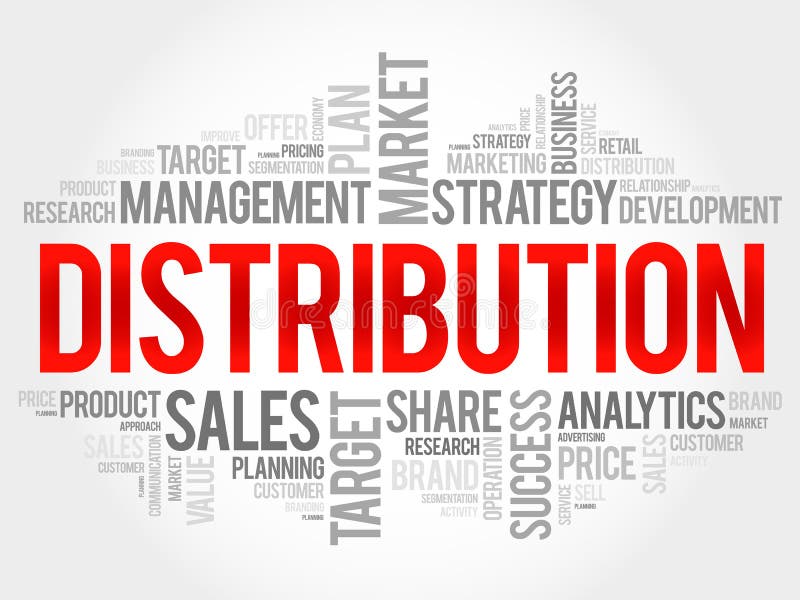 Distribution Word Cloud Collage Stock Illustration - Illustration of ...