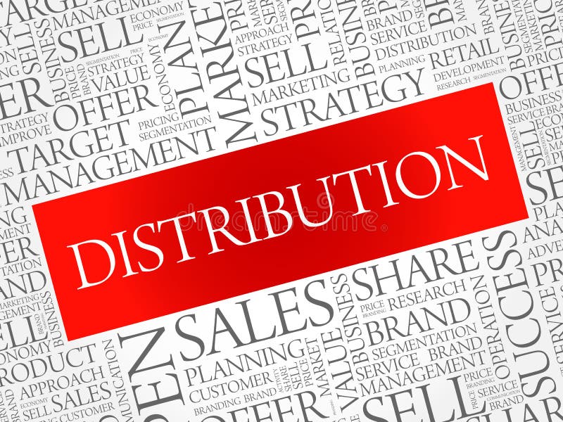 Distribution Word Cloud Collage Stock Illustration - Illustration of ...