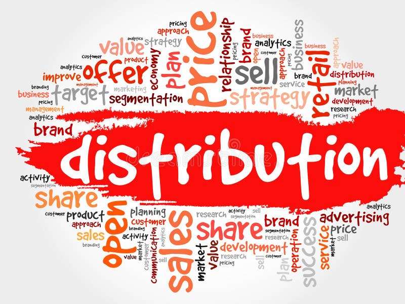 Distribution Word Cloud Collage Stock Illustration - Illustration of ...
