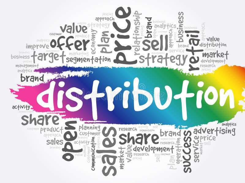 Distribution Word Cloud Collage Stock Illustration - Illustration of ...