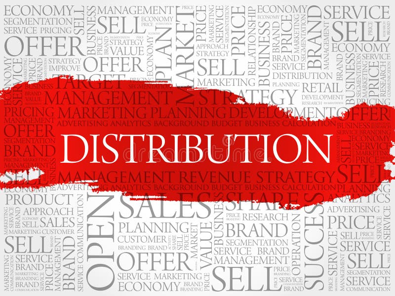 Distribution Word Cloud Collage Stock Illustration - Illustration of ...