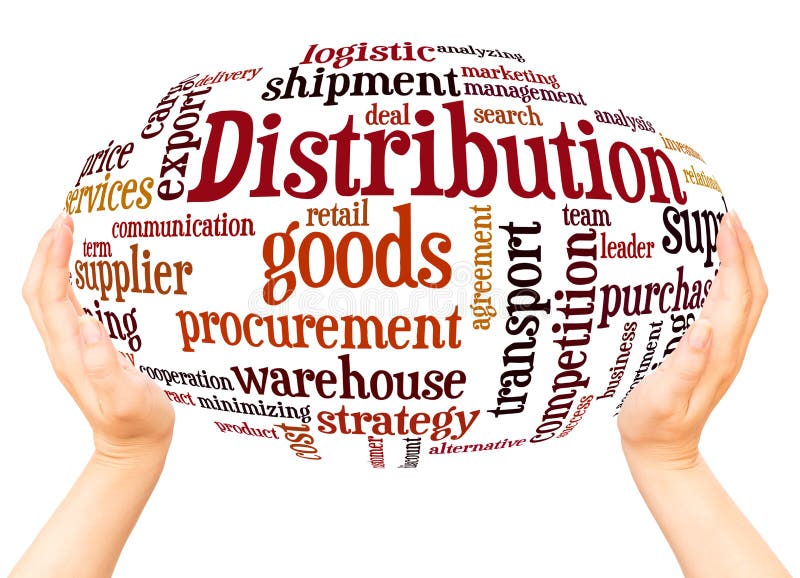 Distribution Word Cloud Hand Sphere Concept Stock Illustration ...