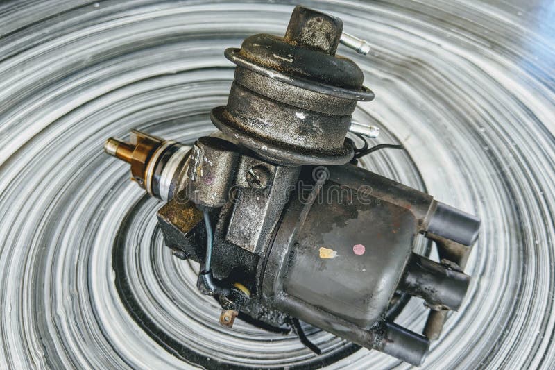 Distributor Close-up, Car Ignition System Service. Stock Image - Image ...