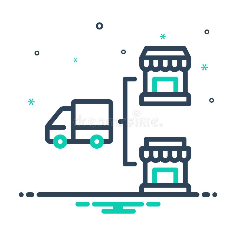 Mix Icon for Distributor, Dealer and Truck Stock Illustration ...