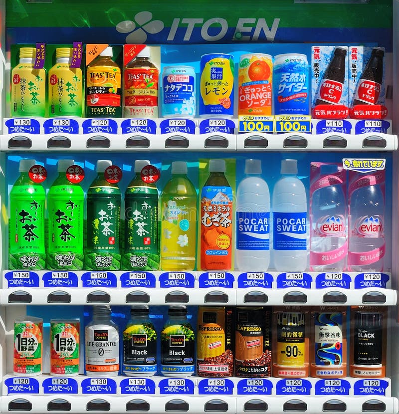 Beve Il Distributore Automatico Tokyo Giappone Asia Fotografia ...