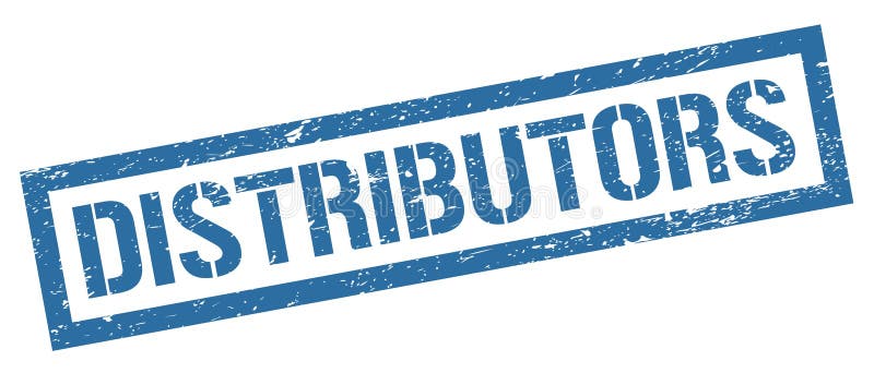 DISTRIBUTORS Blue Grungy Rectangle Stamp Stock Illustration ...