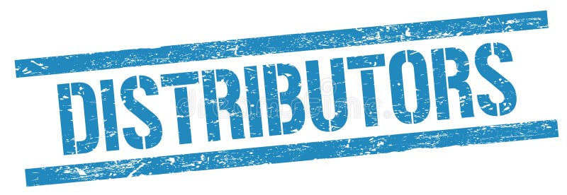 DISTRIBUTORS Text on Blue Grungy Rectangle Stamp Stock Image - Image of ...