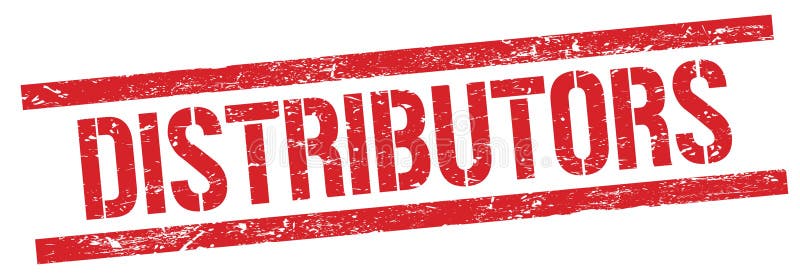 DISTRIBUTORS Text on Red Grungy Rectangle Stamp Stock Illustration ...