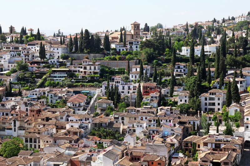 Albayzin in Granada, Spain stock image. Image of alhambra - 34658101