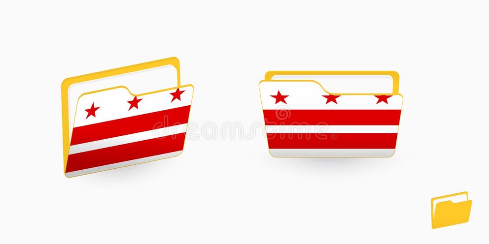 District of Columbia Flag on Two Type of Folder Icon Stock Vector ...