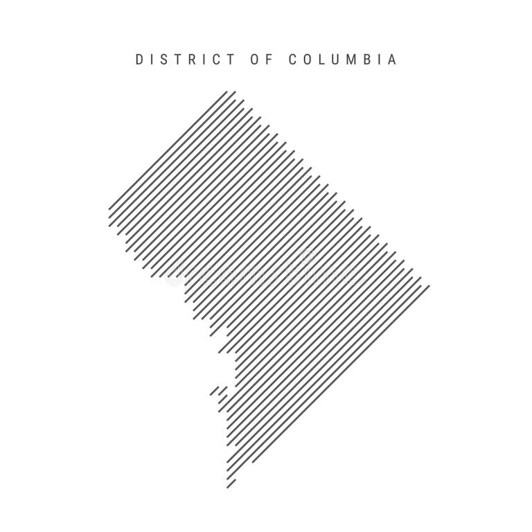 District of Columbia Map from Pattern of Black Slanted Parallel Lines ...