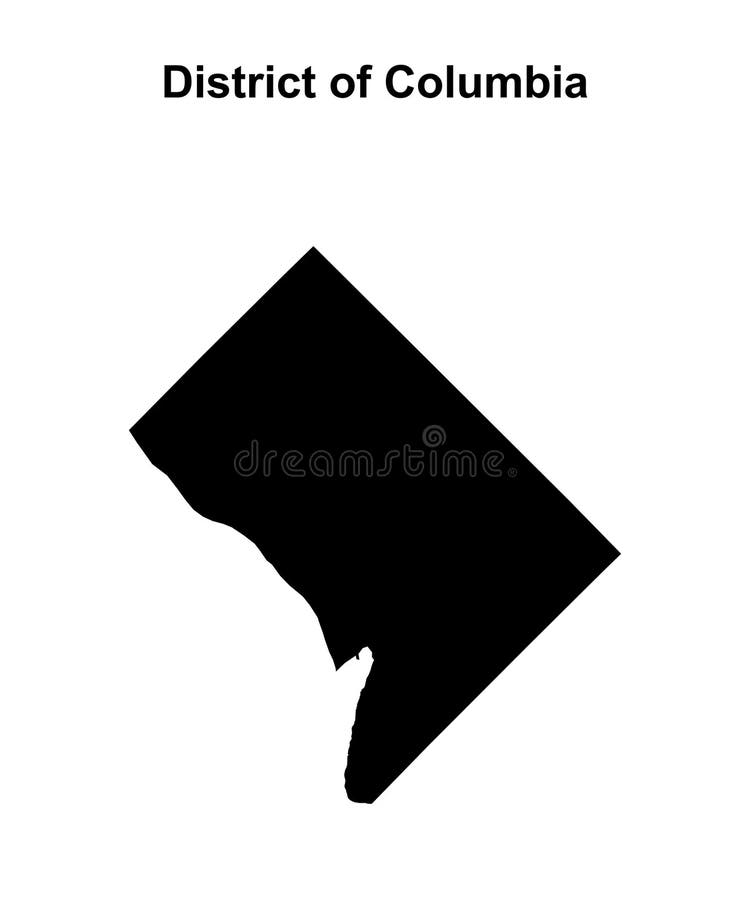 District of Columbia Outline Map Stock Illustration - Illustration of ...