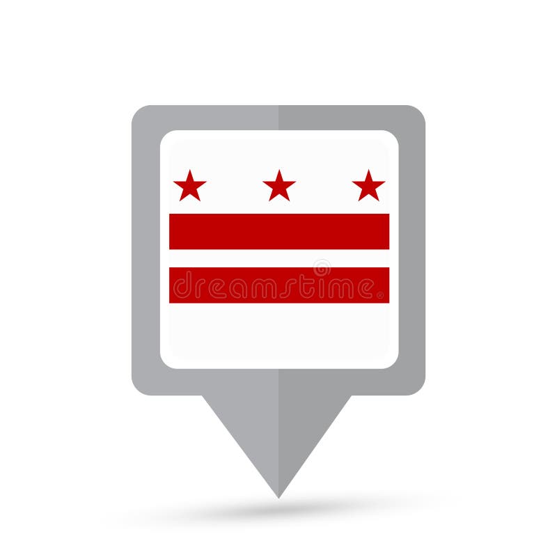 District of Columbia State Flag Map Icon Stock Vector - Illustration of ...