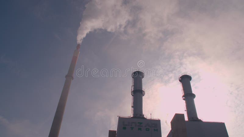 District Heating Plant with Smoke Stack Stock Video - Video of ...