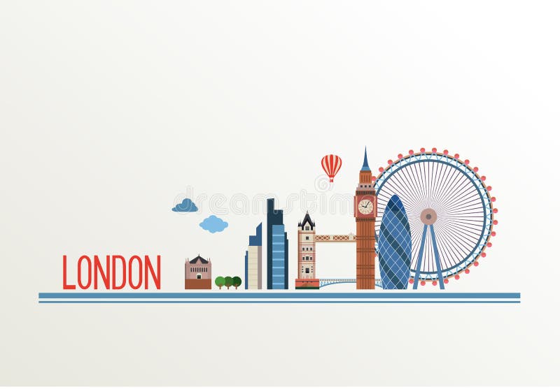 District of London and the Bridge . Vector Cityscape Stock Vector ...