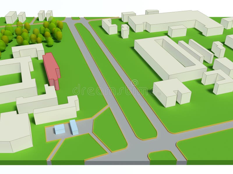 Vector Isometric Suburb Map Stock Vector - Illustration of architecture ...