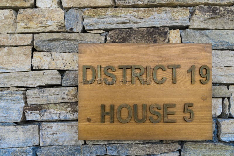 District Number on Stone Wall Stock Image - Image of icon, digit: 107685713
