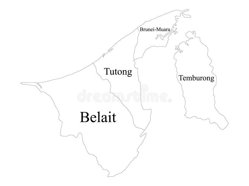 Districts Map of Brunei stock vector. Illustration of federative ...