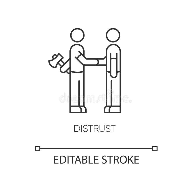 Distrust Pixel Perfect Linear Icon Stock Vector - Illustration of ...