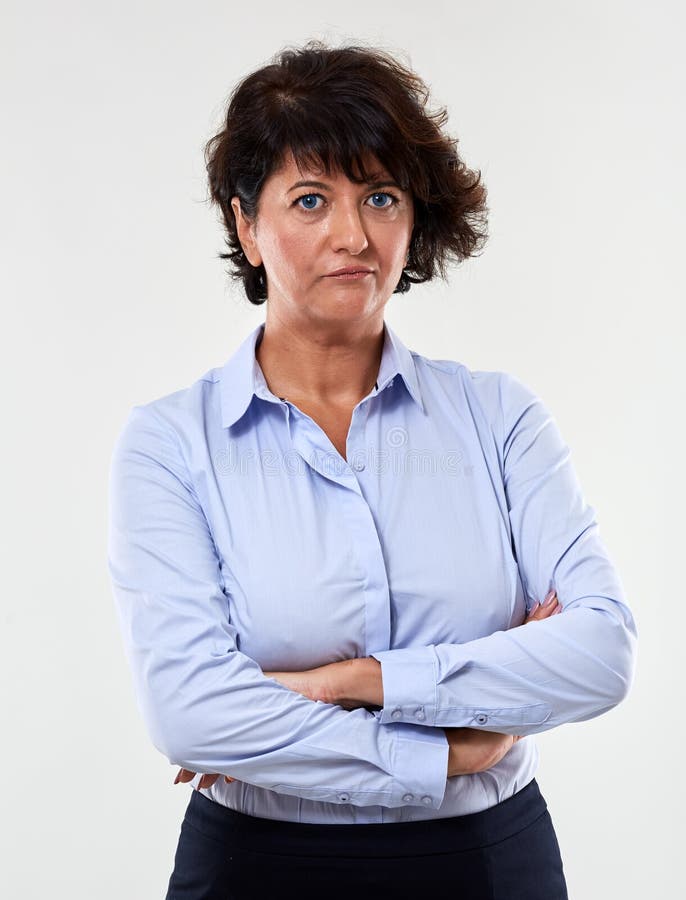 Distrustful Businesswoman Portrait Stock Photo - Image of businesswoman ...