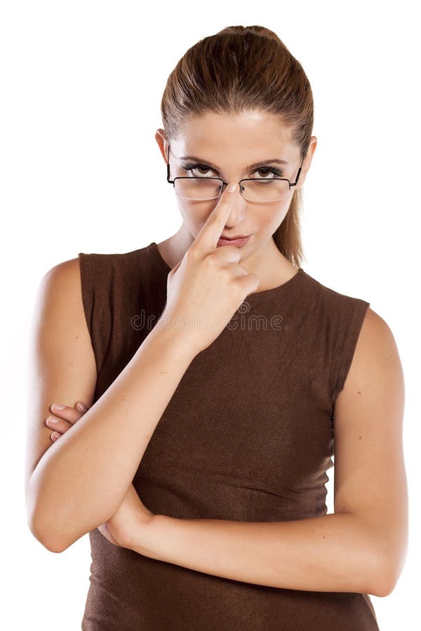 Distrustful business woman stock image. Image of distrust - 66540405