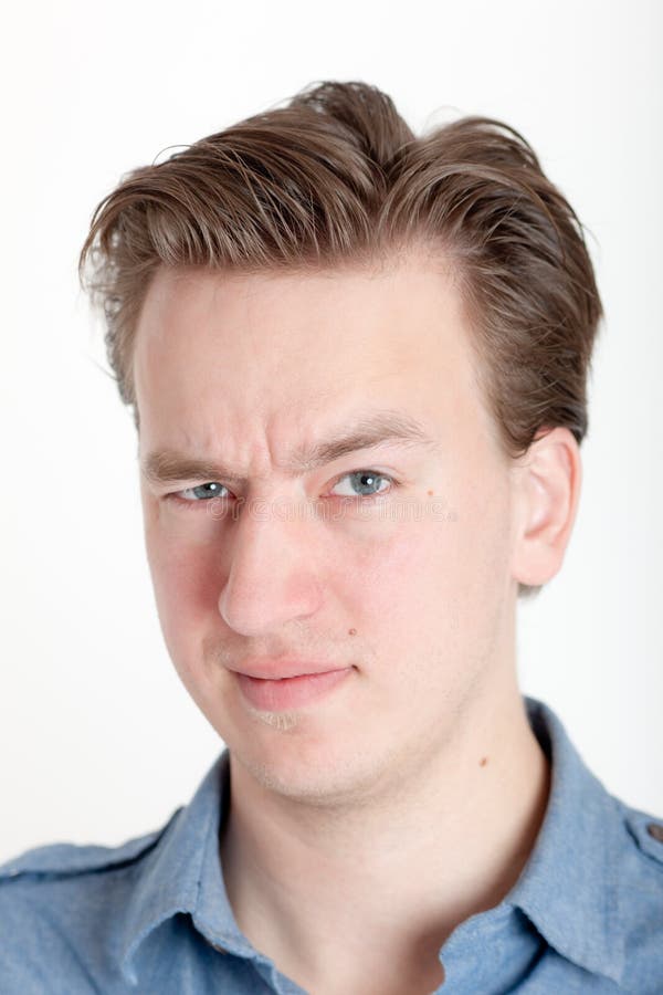 Distrustful look stock photo. Image of blue, closeup - 21576364