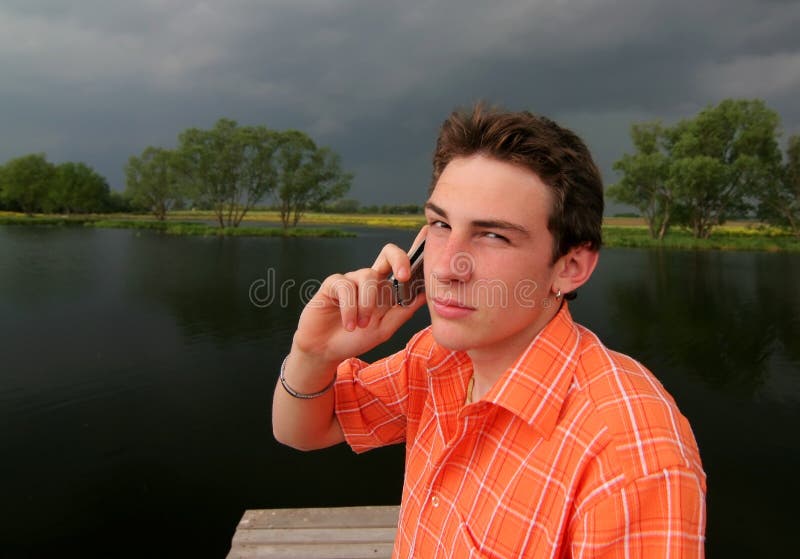 Distrustful man stock photo. Image of lake, freckled, frown - 2666762