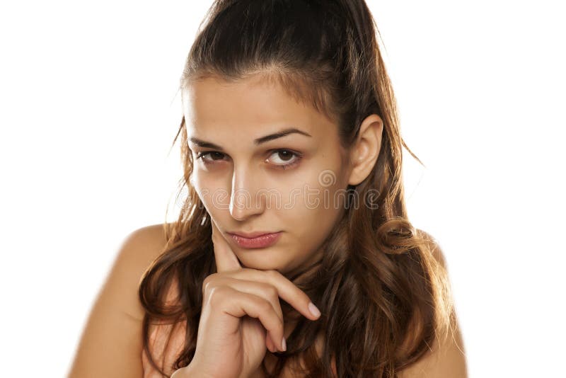 Distrustful woman stock photo. Image of doubtful, skeptic - 86075606