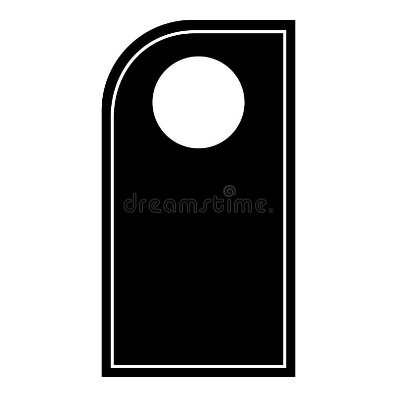 Do Not Disturb Door Tag Icon Realistic Style Stock Vector