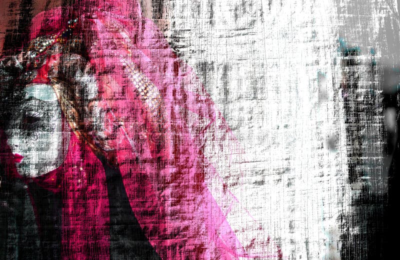 A Creepy Ghost in a Red Costume Wanders in the Night Stock Photo ...