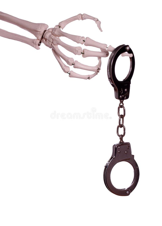 Mani Della Donna Con Le Manette Ed I Pollici in Su Fotografia Stock ...