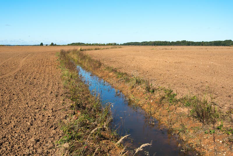 Ditch. stock image. Image of farm, europe, soil, summer - 60388177
