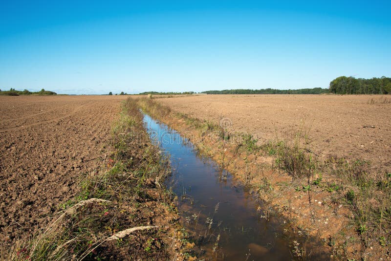 Ditch. stock photo. Image of europe, water, natural, landscape - 60391896