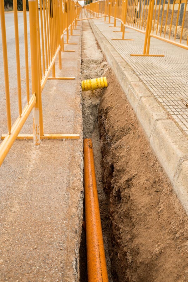 Ditch stock image. Image of barrier, open, ditch, pipe - 50761947
