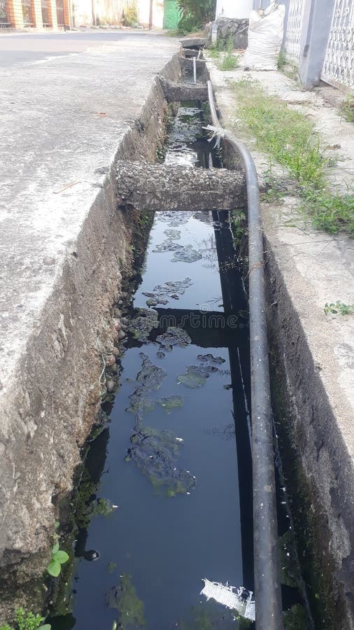 Ditch on the Side of the Road Stock Image - Image of ditch ...