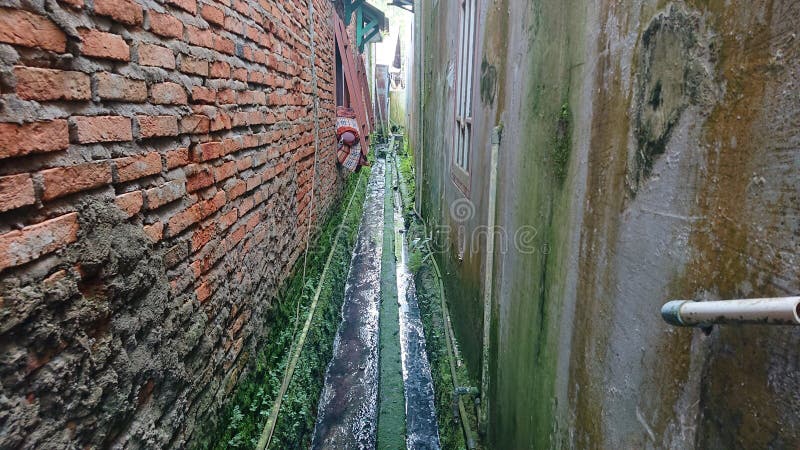 Ditch between Two Houses of the Villagers Stock Photo - Image of road ...
