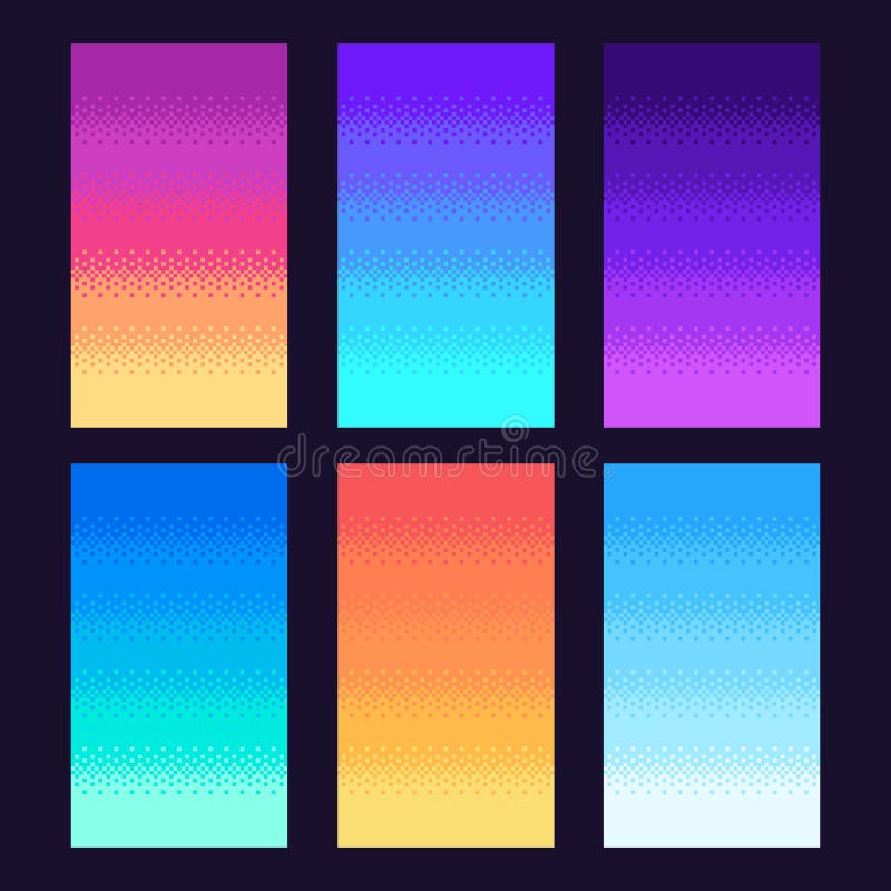 Dithering Pixels Background. Old Retro Video Game Pixel Art Gradient ...