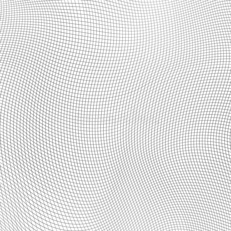 Ditorted Grid Background Vector. Optiacal Illusion Wavy Cells Texture ...
