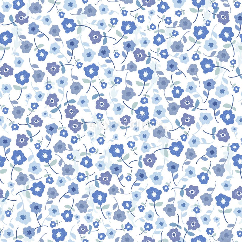 Ditsy Flower Seamless Fabric Design Pattern Stock Vector - Illustration ...