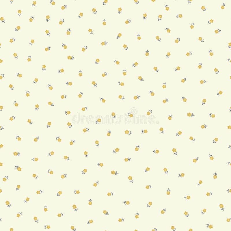 Ditzy Buttercup Vector Seamless Pattern Background. Hand-drawn Tiny ...