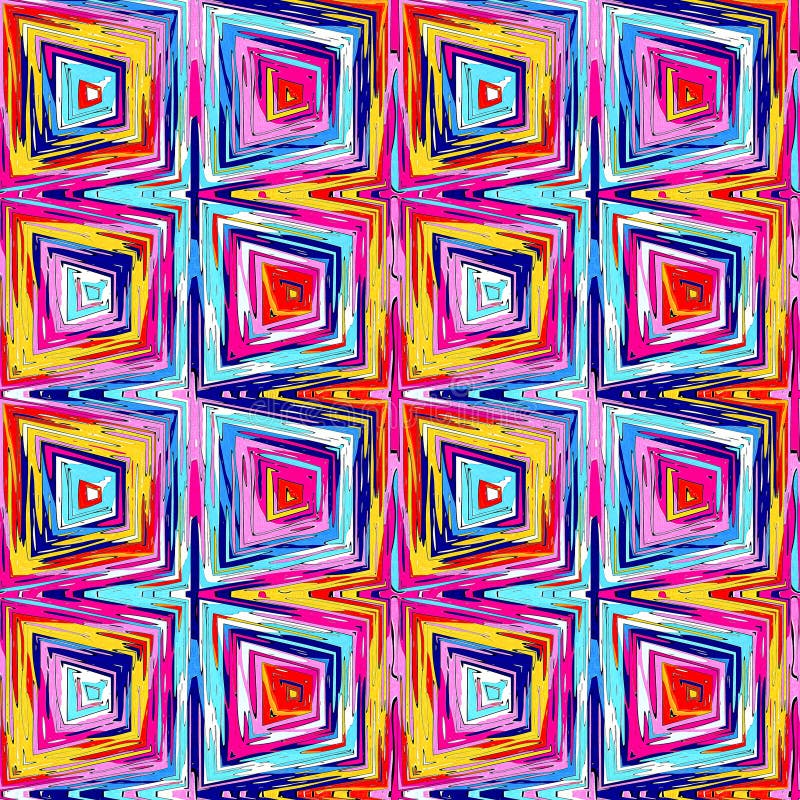 Ditzy Pixel Abstract Rainbow Seamless Pattern Backdrop. Modern Playful ...