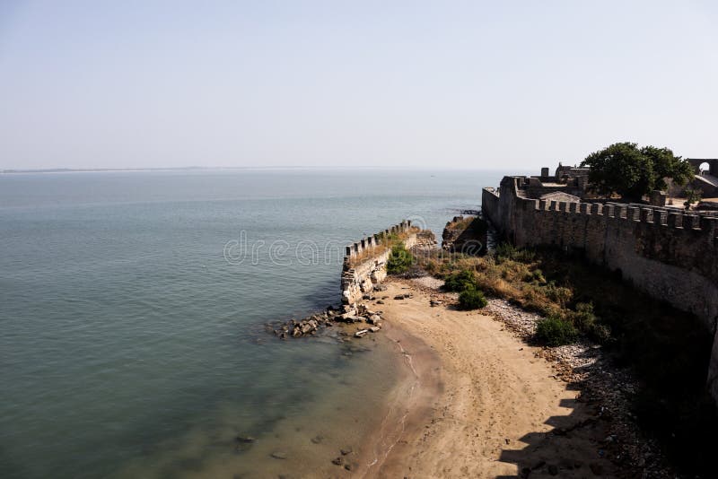 Diu forte ocean view stock image. Image of coast, cove - 267376535